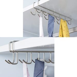 Baitaihem 12 Hook Mug Rack Cup Holder Under Cabinet Tea Mug Holder Wardrobe Organizer Hanging Hook Rack Holder