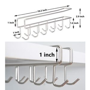 Baitaihem 12 Hook Mug Rack Cup Holder Under Cabinet Tea Mug Holder Wardrobe Organizer Hanging Hook Rack Holder