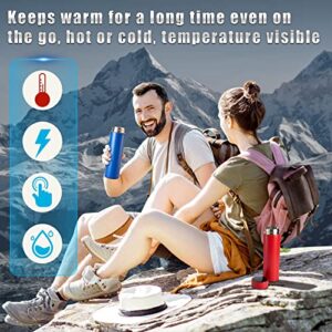 4 Pieces Smart Water Bottles with LED Temperature Display Tea Infuser Bottle Double Wall Insulated Water Flask Stainless Steel Water Bottle That Keeps Water Cold and Warm Leak Proof Vacuum Travel Mug