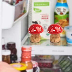 2 Mushroom Baking Soda Holder For Refrigerator Baking-Soda Fridge Odor Absorber Smell Remover Cute Fridge Deodorizer Refrigerator Odor Eliminator(No Soda)