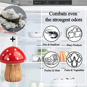 2 Mushroom Baking Soda Holder For Refrigerator Baking-Soda Fridge Odor Absorber Smell Remover Cute Fridge Deodorizer Refrigerator Odor Eliminator(No Soda)