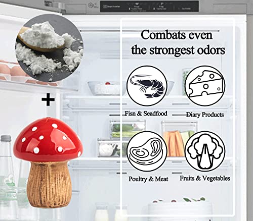 2 Mushroom Baking Soda Holder For Refrigerator Baking-Soda Fridge Odor Absorber Smell Remover Cute Fridge Deodorizer Refrigerator Odor Eliminator(No Soda)