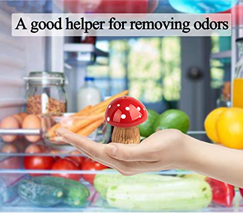 2 Mushroom Baking Soda Holder For Refrigerator Baking-Soda Fridge Odor Absorber Smell Remover Cute Fridge Deodorizer Refrigerator Odor Eliminator(No Soda)