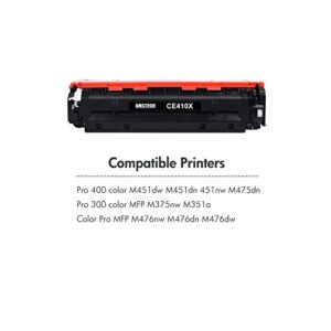 305A Toner Cartridge 2-Pack Compatible Replacement for HP 305A CE410A for HP Laserjet pro 400 Color MFP M451dn M451nw M475dn M476nw M476dn M476dw Printer Ink Black