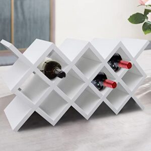 gdrasuya10 wine rack countertop for 10 bottles, white free standing wine rack tabletop wooden wine storage holder display rack wine bottle shelf