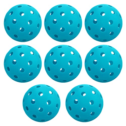 StepOK Outdoor Pickleball Balls, 8 Pack High Visibility Pickleball Balls 40 Holes with Mesh Bag (Blue)