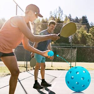 StepOK Outdoor Pickleball Balls, 8 Pack High Visibility Pickleball Balls 40 Holes with Mesh Bag (Blue)