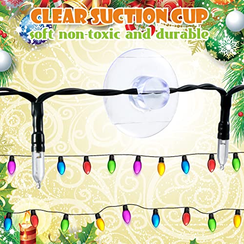 100 Pieces Christmas Light Suction Cup Shower Caddy Light String Mini Window Suction Cup Hooks Holder Hanging Light Clip Xmas Suction Cup Clip No Tool Required for Christmas Decoration