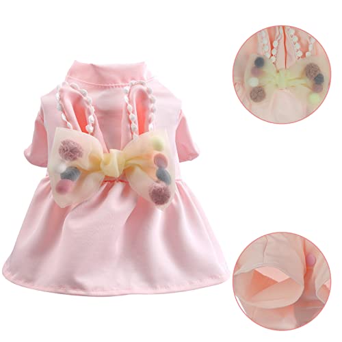 Toysructin Pet Dress for Dogs Cats Girl, Rabbit Dog Princess Dresses Cute Sweet Pets Clothes with Bunny Ears and Bow, Breathable Dog Cat Skirt Soft Puppy Skirts Apparel for Small Medium Large Pets