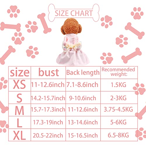 Toysructin Pet Dress for Dogs Cats Girl, Rabbit Dog Princess Dresses Cute Sweet Pets Clothes with Bunny Ears and Bow, Breathable Dog Cat Skirt Soft Puppy Skirts Apparel for Small Medium Large Pets