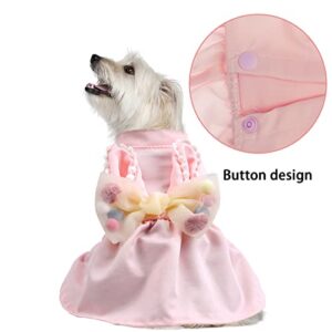 Toysructin Pet Dress for Dogs Cats Girl, Rabbit Dog Princess Dresses Cute Sweet Pets Clothes with Bunny Ears and Bow, Breathable Dog Cat Skirt Soft Puppy Skirts Apparel for Small Medium Large Pets