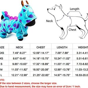 YOUDirect Pet Clothes - Dog Cat Puppy Jacket Apparel Soft Coral Fleece Material Jumpsuit Winter Coat with Hat Coat Hoodie for Teddy Dog Pet Plush Outfit, Blue (XX-Small)