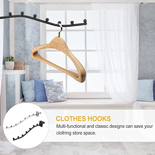 Baluue Pegboard Hooks 2pcs Folding Clothes Wall Mounted Clothes Hanger Rack Stainless Steel Garment Hooks Clothing and Closet Rod Storage Organizer Hanger Rack Stainless Wall Mounted Shelves