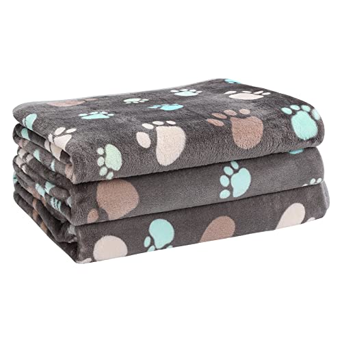 3 Pack Dog Blanket Soft Warm Flannel Cat Blanket, Great Pet Throw for Cats,Puppy,Small Medium Large Dog, 30 x 20 Inches