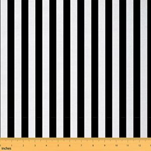 black and white striped upholstery fabric, geometric stripes lines fabric by the yard, abstract modern decorative fabric, diy indoor outdoor fabric, craft patchwork for quilting sewing, 2 yards