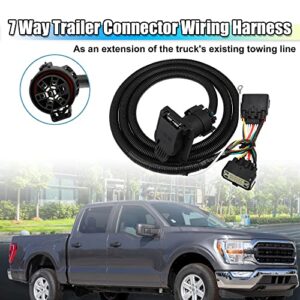 X AUTOHAUX 7 Pin Trailer Wiring Connector Harness Extension for Ford F-150 2015-2021 T-Connector Trailer Hitch Wiring Harness Vehicle-Side Truck Bed 7 Way RV Wiring Plug Harness Extension