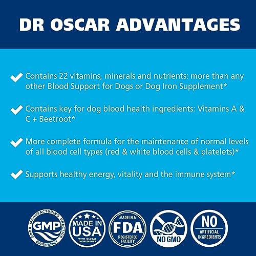 3in1 Blood Aid, Immunity & Energy for Dogs, Iron Supplement for Dogs, Helps Maintain Blood Health, Normal Red Blood Cells Levels & Normal Clothing Function, Iron for Dogs, Dog Iron Supplement