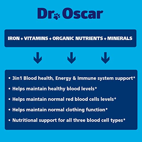 3in1 Blood Aid, Immunity & Energy for Dogs, Iron Supplement for Dogs, Helps Maintain Blood Health, Normal Red Blood Cells Levels & Normal Clothing Function, Iron for Dogs, Dog Iron Supplement