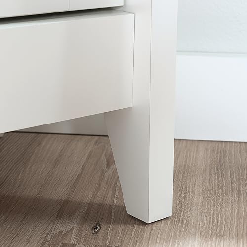 Sauder August Hill Corner TV Stand, Soft White Finish