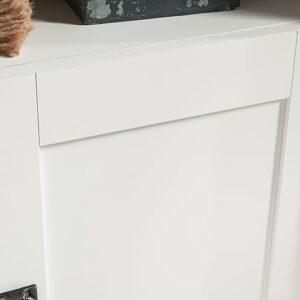 Sauder August Hill Corner TV Stand, Soft White Finish