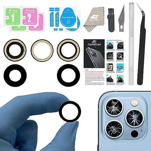 GVKVGIH Camera Lens Covers Replacement for iPhone 13 Pro & 13Pro Max Back Camera Len Glass Replacement with Double-sided Adhesive & Repair Tool Kit (For 13Pro/13Pro Max)