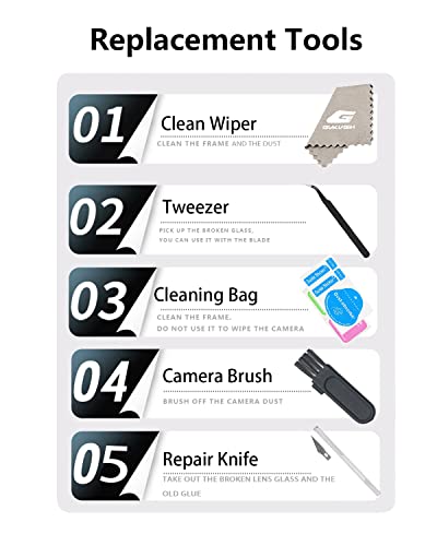 GVKVGIH Camera Lens Covers Replacement for iPhone 13 Pro & 13Pro Max Back Camera Len Glass Replacement with Double-sided Adhesive & Repair Tool Kit (For 13Pro/13Pro Max)