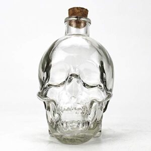 Skull with Viking Helmet Liquor Decanters Whiskey Vodka Crystal Skull Head Decanter Set 450ml (15oz) (Viking)