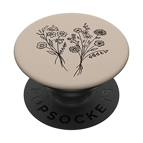 Wildflower Floral Flower Pattern Botanical Boho Beige PopSockets Swappable PopGrip