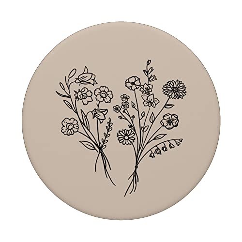 Wildflower Floral Flower Pattern Botanical Boho Beige PopSockets Swappable PopGrip