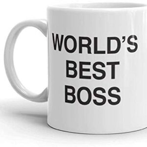 World's Best Boss Mug, The Office Mug Dunder Mifflin 11 oz Ceramic Mug Funny Unique Idea Cup Gift for Office Male Female Bosses Coworkers