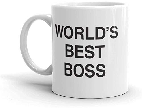 World's Best Boss Mug, The Office Mug Dunder Mifflin 11 oz Ceramic Mug Funny Unique Idea Cup Gift for Office Male Female Bosses Coworkers