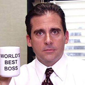 World's Best Boss Mug, The Office Mug Dunder Mifflin 11 oz Ceramic Mug Funny Unique Idea Cup Gift for Office Male Female Bosses Coworkers