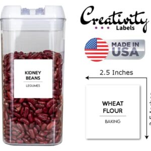 144 Pantry Labels for Food Storage Containers, Waterproof Printed on Vinyl Labels, Household Stickers + Numbers, Minimalist Kitchen, Water Resistant, Organization for Jars and Canisters