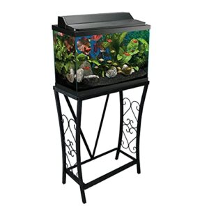 aquatic fundamentals 10 gallon metal aquarium, 20.9" l x 11" w, black