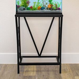 Aquatic Fundamentals 10 Gallon Metal Aquarium, 20.9" L x 11" W, Black