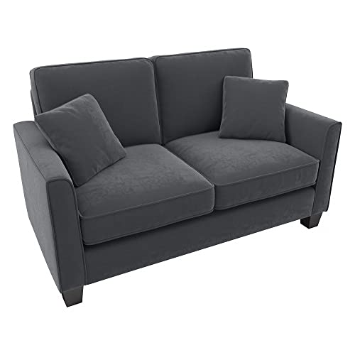 Bush Furniture Flare Loveseat, 61W, Dark Gray Microsuede