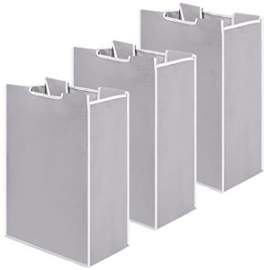 bonuci laundry sorter replacement bags hamper cart removable replacement bags laundry storage organizer bag laundry hamper liner, no hooks 14.76 x 8.66 x 21.65 inch (gray, 3 pcs)