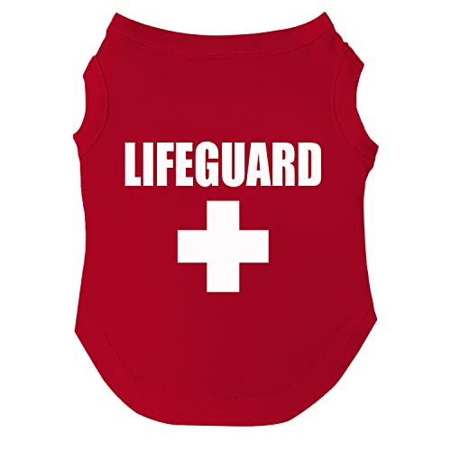 Lifeguard Dog Tee Shirt Sizes for Puppies, Toys, and Large Breeds (53 Red, X-Small)