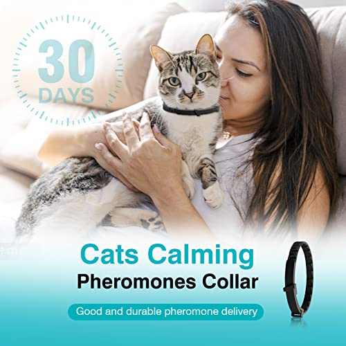 Calming Collar for Cats 4 Pack Calming Cat Collars Anxiety Relief Lasts 30 Days Pheromone Collar for Cats Adjustable Appeasing Calming Collar For Kitten Kitty Calm Collar Cat Make Comfortable Relaxed