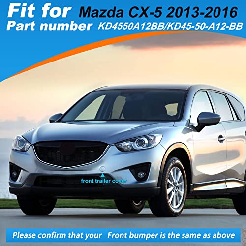 Front Bumper Tow Hook Cover Towing Eye Cap Fit for Mazda CX-5 2013 2014 2015 2016 KD4550A12BB KD45-50-A12-BB (Unpainted, left driver side) Xinpinsai