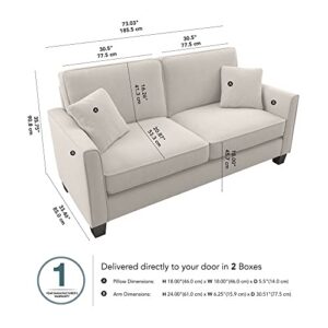 Bush Furniture Flare Sofa, 73W, Light Beige Microsuede