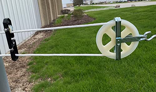 2 PK- 5'' Clothesline Pulley Wheel High Grade Impact Features Aluminum Axle Rustproof Weather Resistant - Nylon Rope Pulley for Outdoor Drying Clothing & More, White