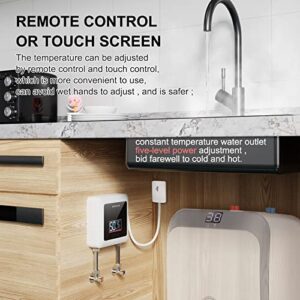 KENUOS 7500W 220V/240V Electric Tankless, Constant Temperature Instant Hot Water Heater with Remote Control Digital Display On Demand Hot Water Heater for Home Kitchen Indoor