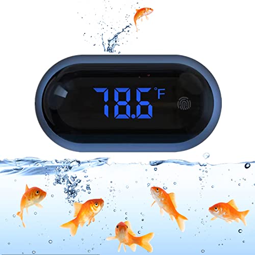 Aquarium Thermometer, Digital Fish Tank Thermometer with Stick-on High Precision Sensor to ±0.18°F, Wireless Thermometer Tank Accessories for Fish Axolotl Turtle Tank and Other Reptiles