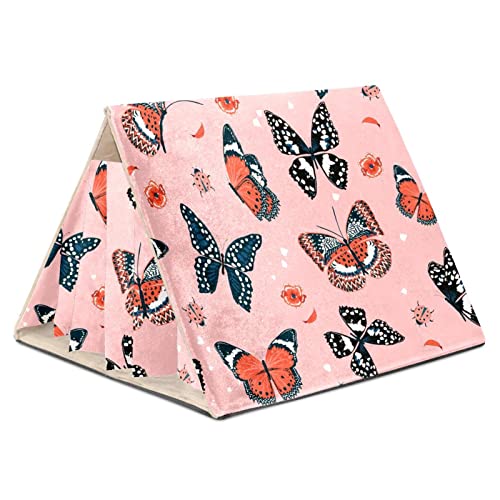 enheng Small Pet Hideout Sweet Butterflies Flying Lady Bug Pattern Hamster House Guinea Pig Playhouse for Dwarf Rabbits Hedgehogs Chinchillas