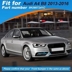 Front Bumper Tow Hook Cover Towing Eye Cap Fit for Audi A4 B8 2013 2014 2015 2016 8K0807241C (Silver, right passenger side) Xinpinsai