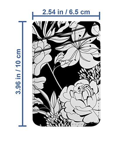 Diascia Pack of 2 - Cellphone Stick on Leather Cardholder ( Decorative White Flowers Pattern Pattern ) ID Credit Card Pouch Wallet Pocket Sleeve