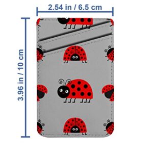 Diascia Pack of 2 - Cellphone Stick on Leather Cardholder ( Ladybug Ladybird Icon Set Baby Pattern Pattern ) ID Credit Card Pouch Wallet Pocket Sleeve