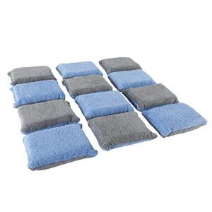 AuInLand Wax Applicator Sponge, Microfiber Applicator Pad, Foam Waxing Pads, 24 Packs, Blue & Grey