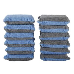 AuInLand Wax Applicator Sponge, Microfiber Applicator Pad, Foam Waxing Pads, 24 Packs, Blue & Grey